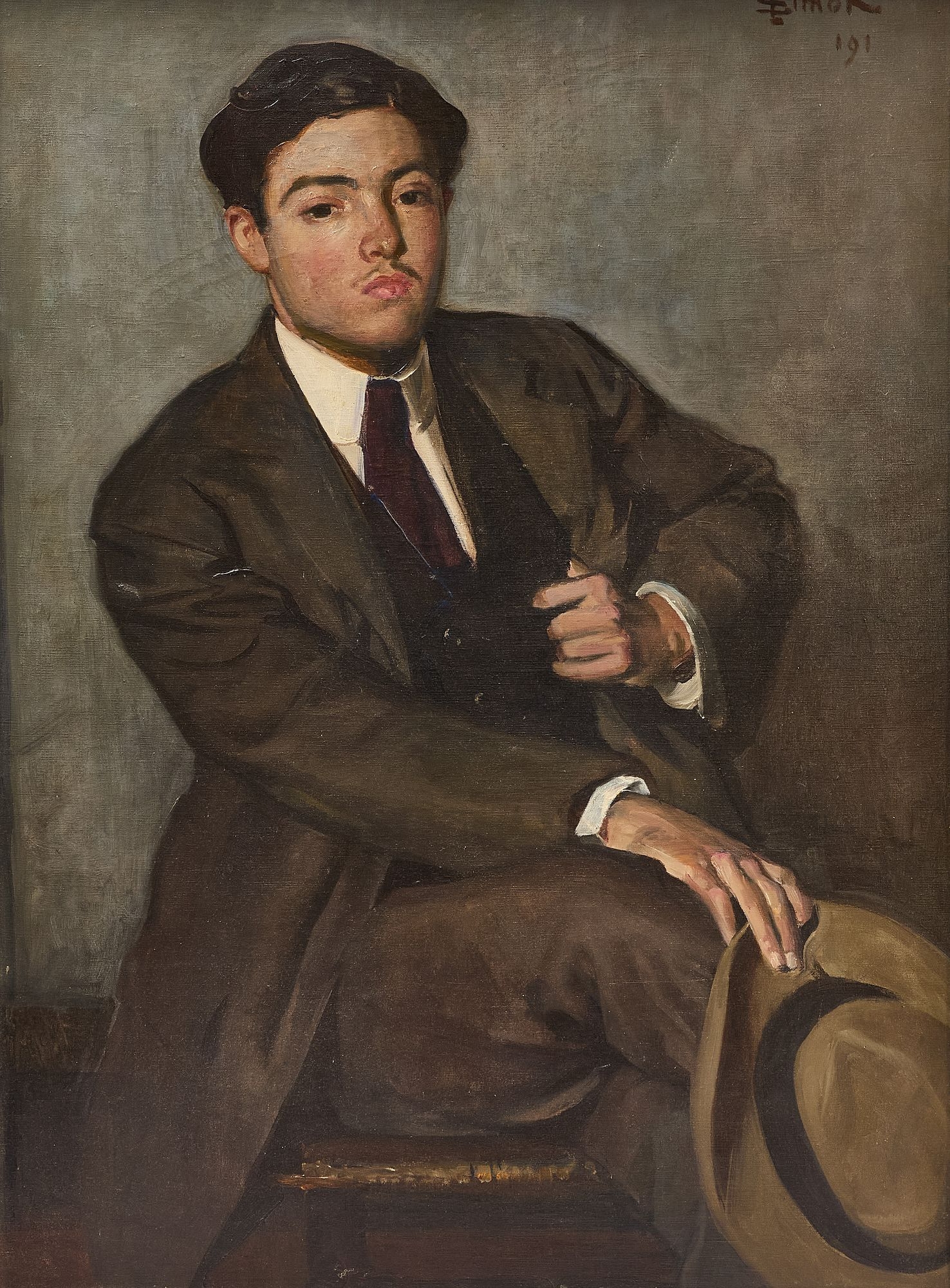 Lucien Joseph Simon | Portrait of Man (1891) | MutualArt