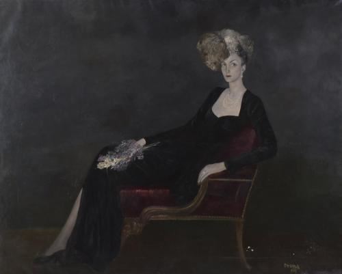 Pere Pruna Ocerans | DAMA EN FONDO NEGRO (1944) | MutualArt