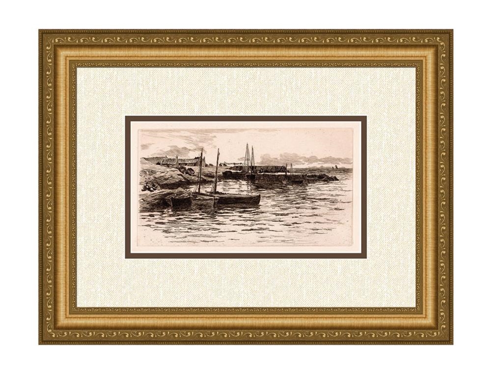 Colin Hunter | Colin Hunter A Banffshire Harbour 1887 etching | MutualArt