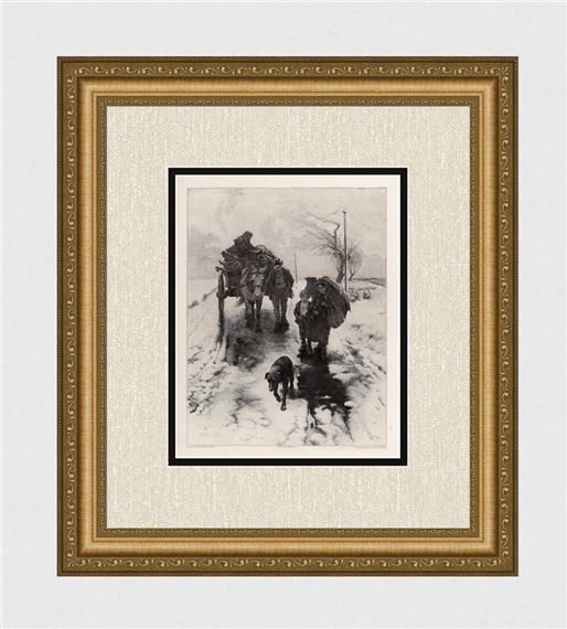 Frederick Hall | Frederick Hall 1800s Etching Adversity in Life FRAMED Signed | MutualArt