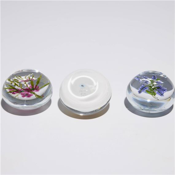 Paul Stankard | Collection of three botanical paperweights (1978 ...