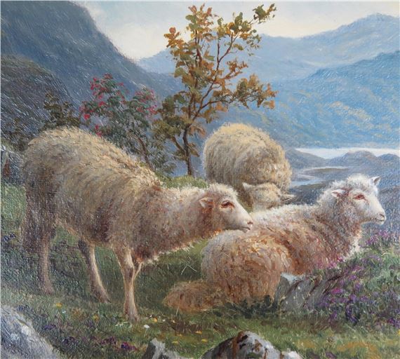 Charles Branscombe | a pair of paintings depicting sheep and cattle ...