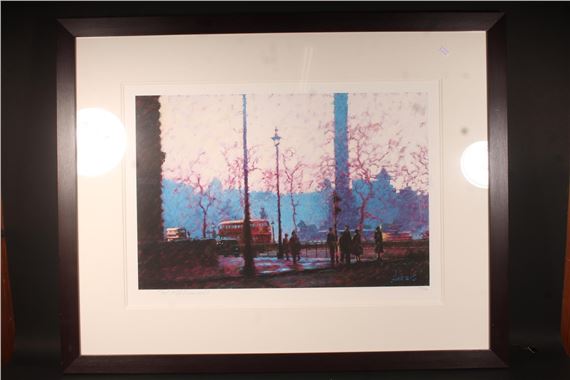 Rolf Harris | Buses in Trafalgar Square (1930) | MutualArt