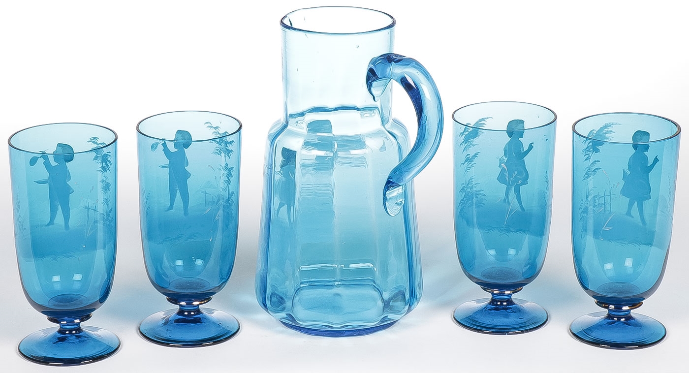 Mary Gregory | A VINTAGE MARY GREGORY PITCHER AND TUMBLER SET | MutualArt