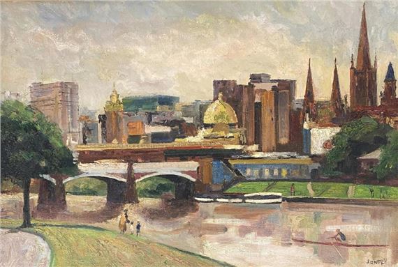 John Santry | Melbourne from the Banks of the Yarra | MutualArt