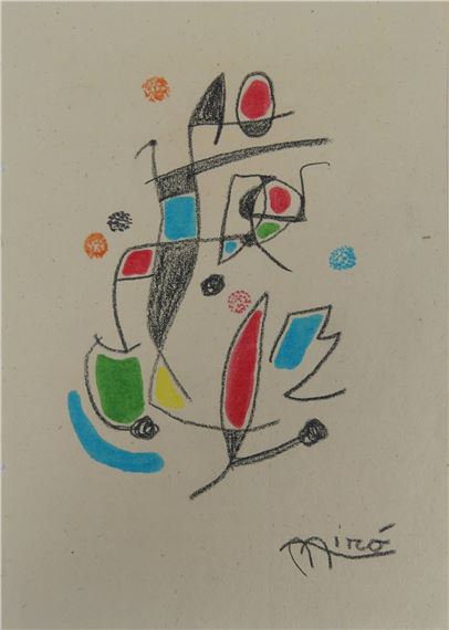 Joan Miró | After Joan Miro mixed media drawing on paper | MutualArt