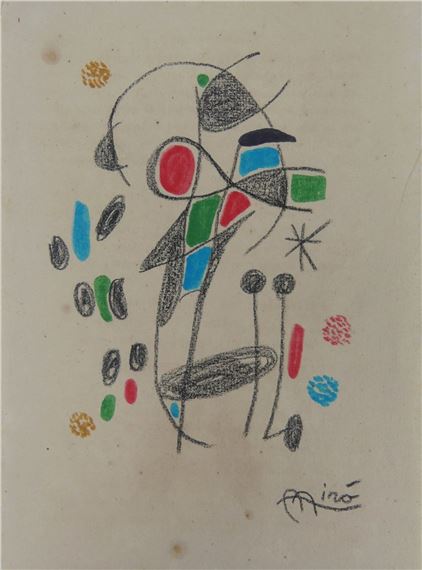 Joan Miró | After Joan Miro mixed media drawing on paper | MutualArt