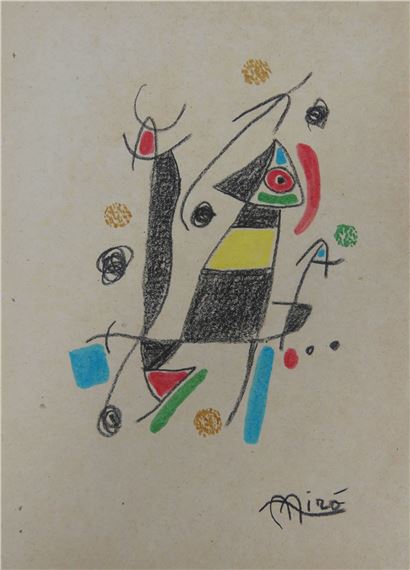 Joan Miró | After Joan Miro mixed media drawing on paper | MutualArt