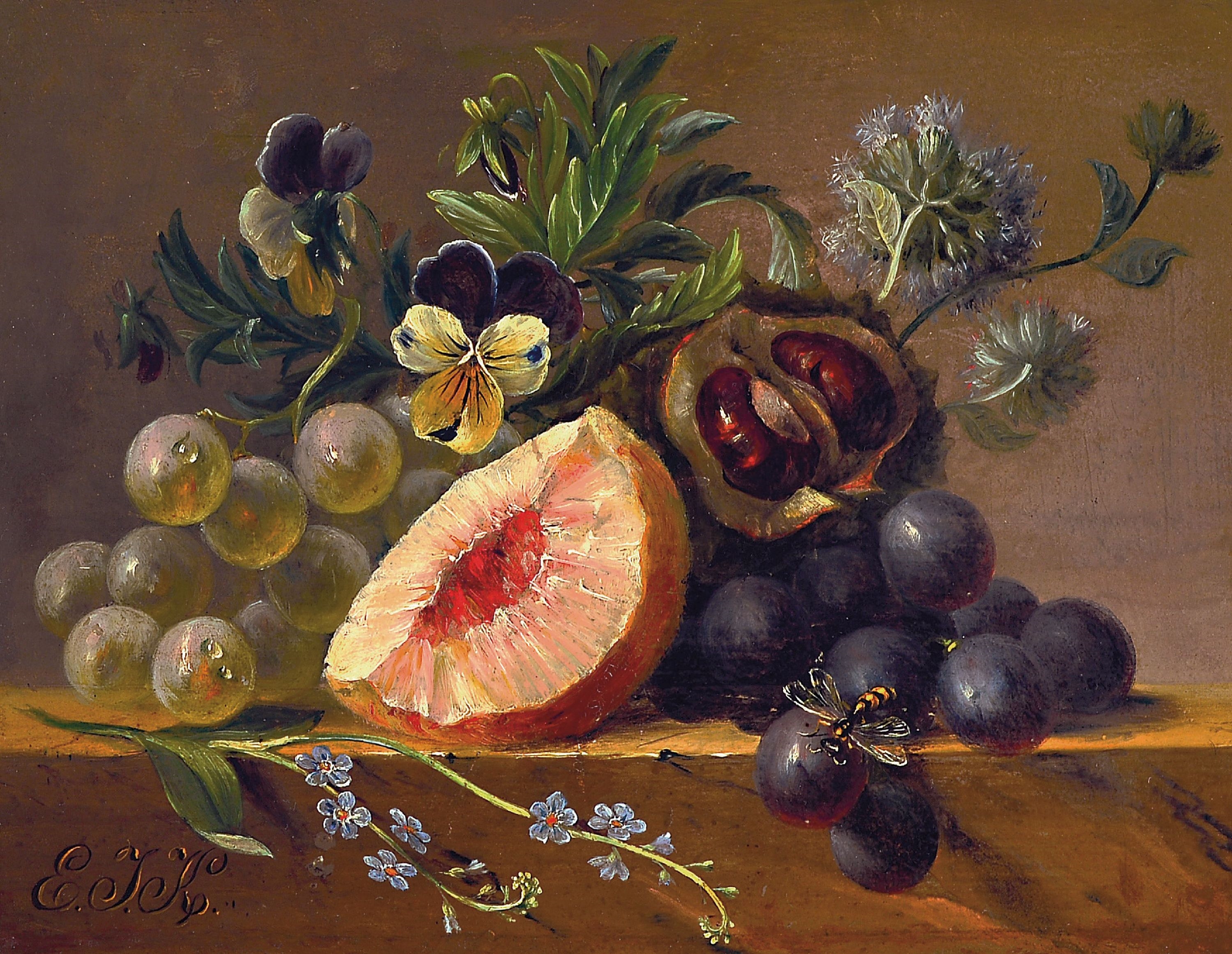 Joan Kenning | traditional still life with grapes (1816) | MutualArt