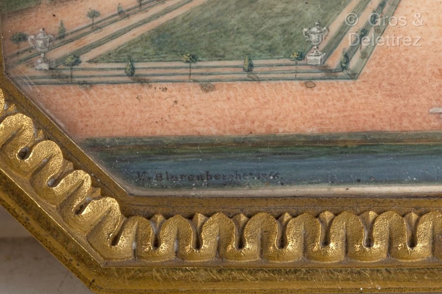 Louis Nicolas van Blarenberghe | Park of a castle Miniature with canted ...