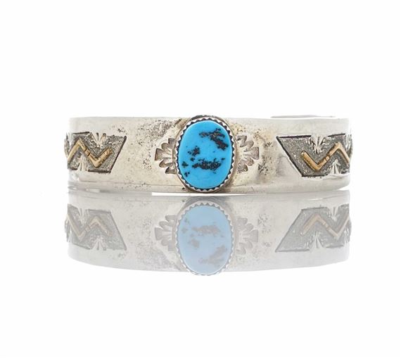 Begay Navajo | RICHARD BEGAY NAVAJO STERLING SILVER TURQUOISE CUFF ...