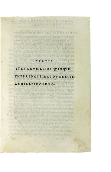 Aldo Manuzio | STATIUS (1502) | MutualArt