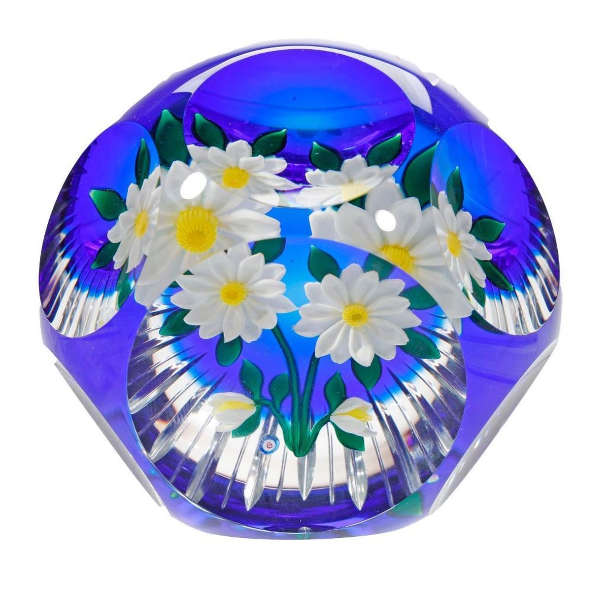 Bob Banford | Bob Banford Faceted White Flower Paperweight | MutualArt