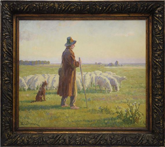 Emil Lindeman | Pasterz z owcami | MutualArt