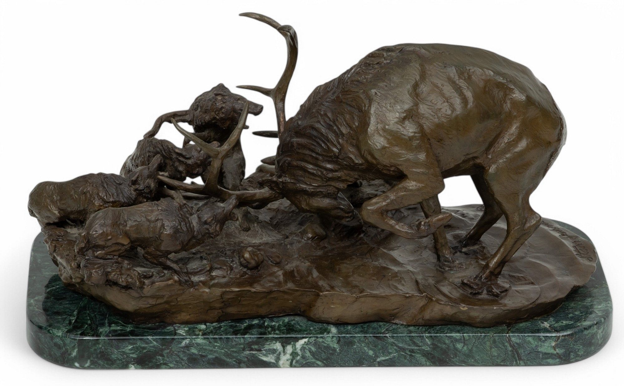 Stanley Quentin Johnson | Elk Fending Off a Pack of Wolves (1975 ...