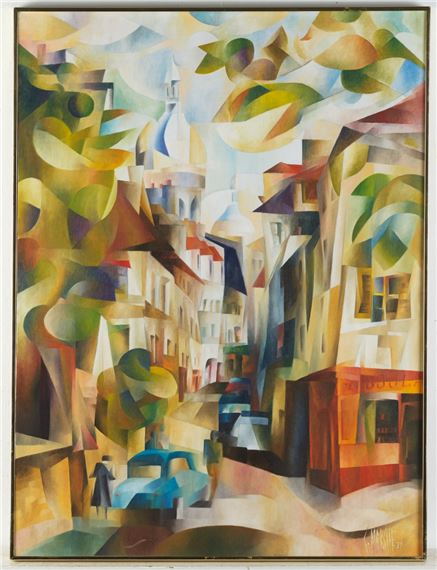 Christian Marche | Cubist street scene (1977) | MutualArt