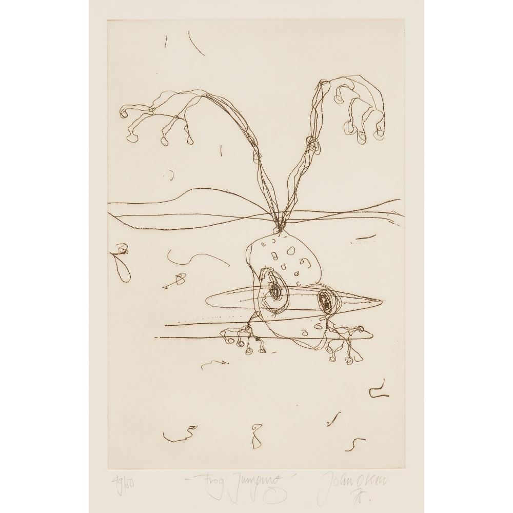 John Olsen | JOHN OLSEN (1928-2023) Frog Jumping 1975 etching (1975 ...