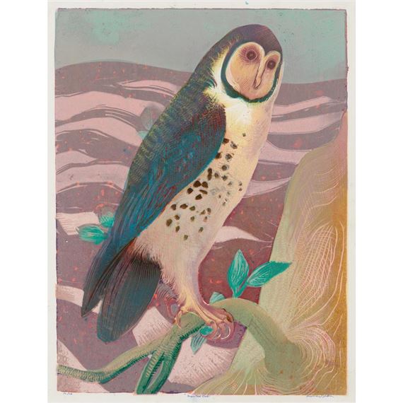 Vaughan Murray Griffin | Masked Owl c.1966 linocut (Circa 1966) | MutualArt