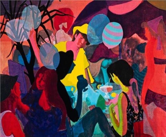 Gustav Likan | Serigraph of Cafe Scene, Gustav Likan | MutualArt