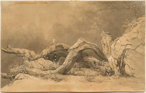 Robert Kummer | Tree roots before a landscape (1810) | MutualArt
