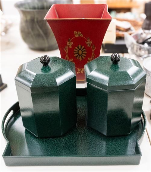 Charles Roberts | Tole Decorated Waste Can, Charles Roberts Gallery ...