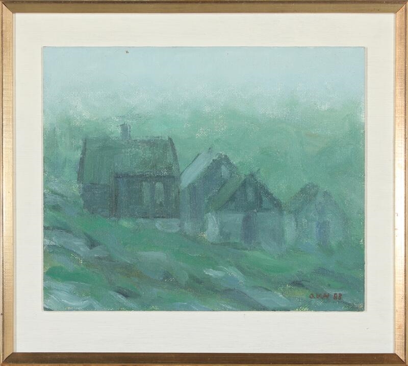 Ole Vang Hansen | Landscape with houses from the Faroe Islands (1983 ...