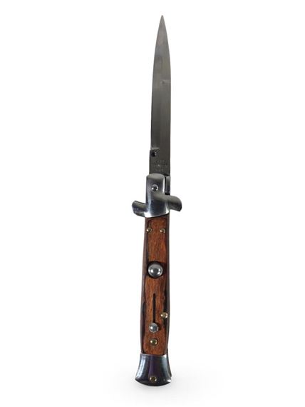 Blade | Italy Stiletto Wood Handle Switchblade Knife | MutualArt