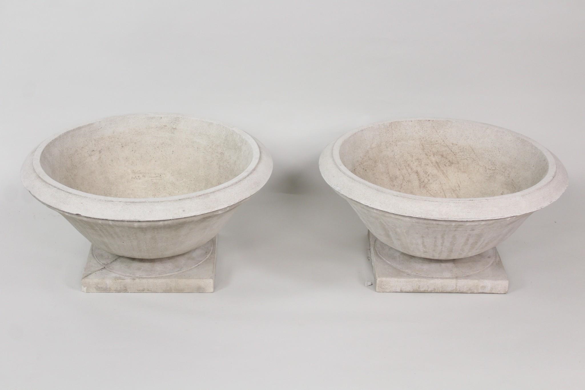 Planters | Pair of Cast Stone Concrete Urn Planters by Campania | MutualArt