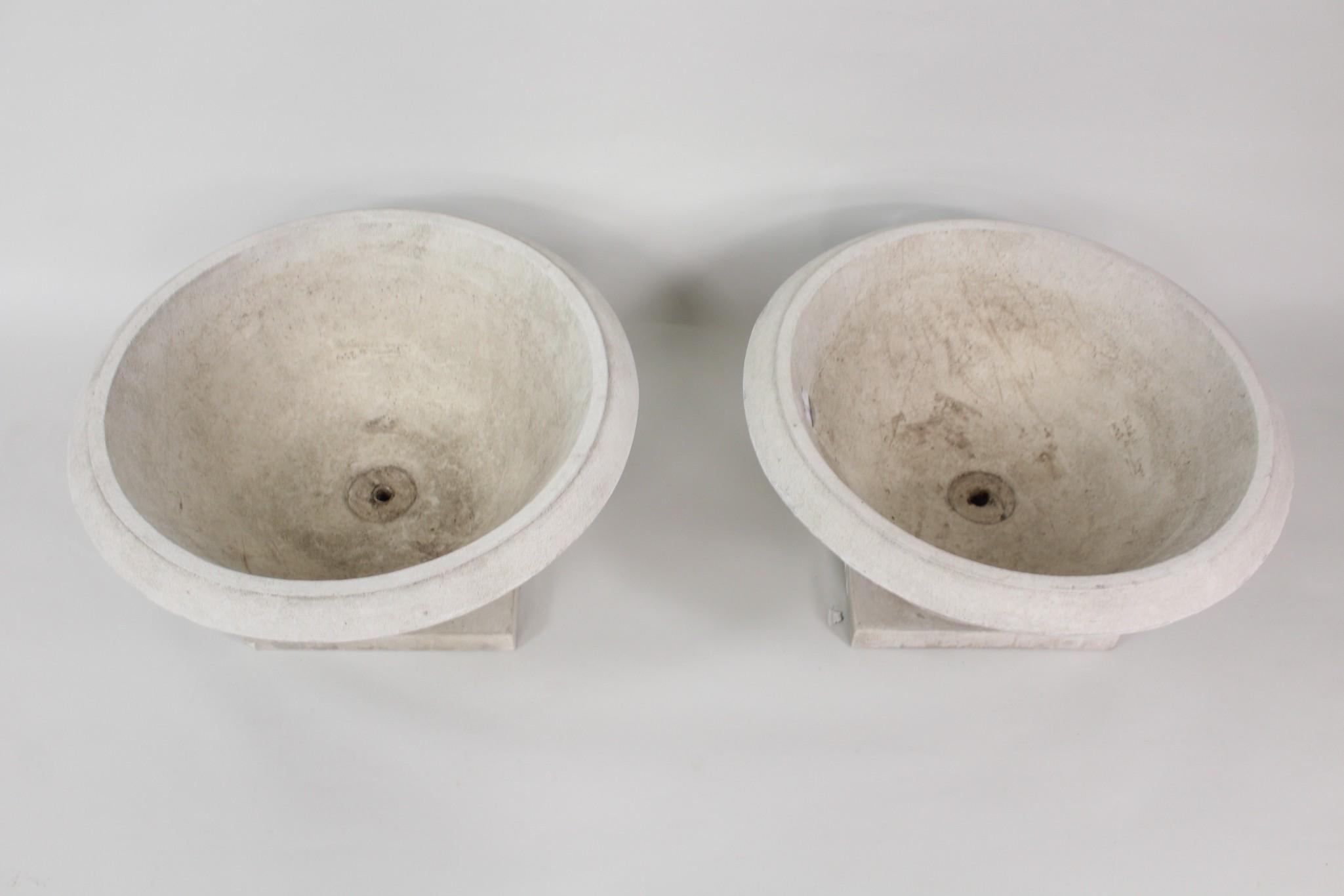 Planters | Pair of Cast Stone Concrete Urn Planters by Campania | MutualArt