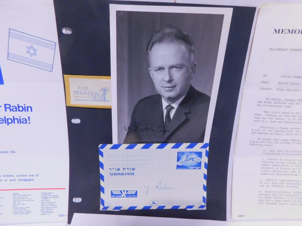 Mark Sinckler | Yitzak Rabin Ephemera (1922 - 1995) | MutualArt