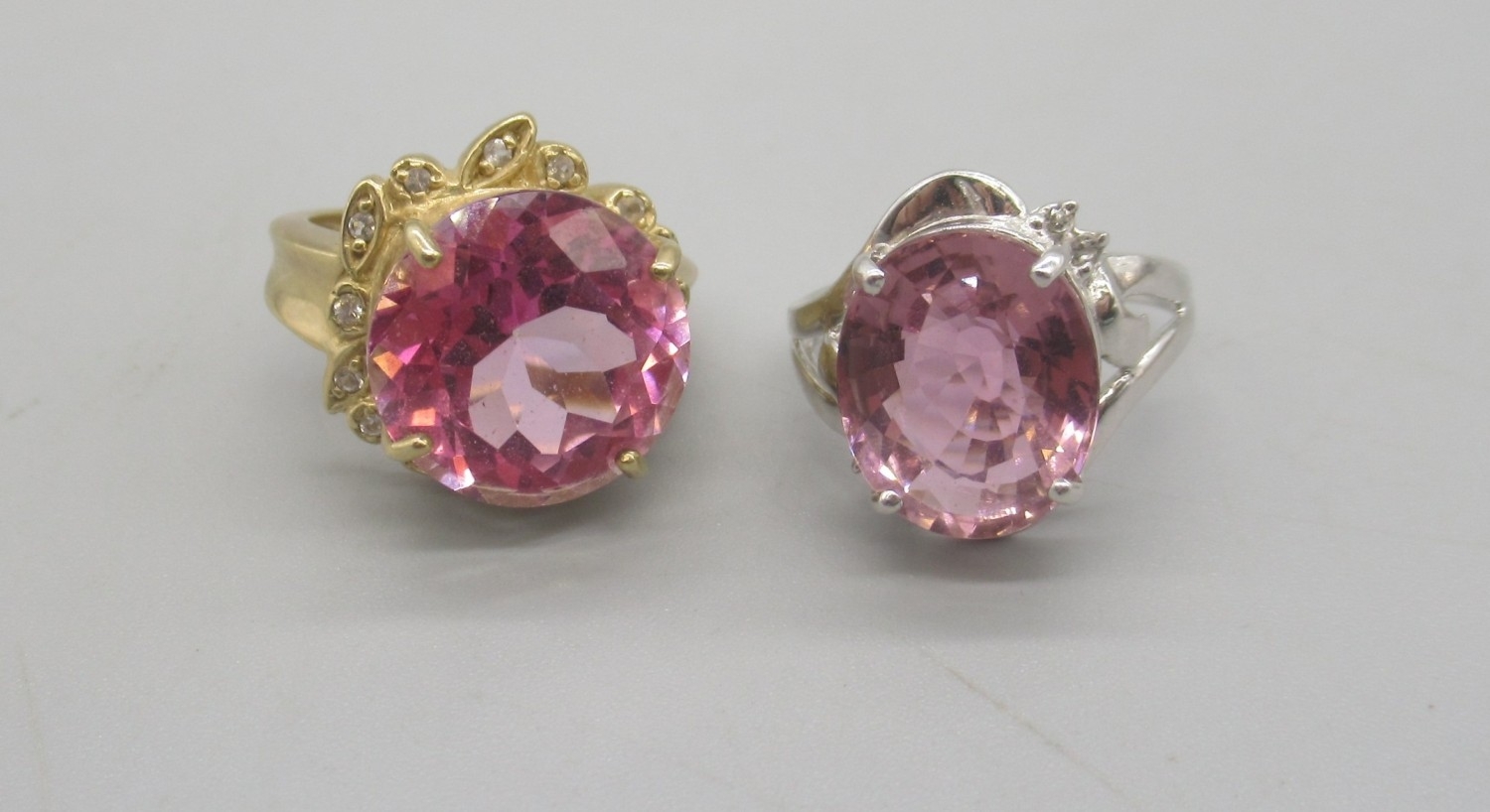 Similar | ct yellow gold cocktail ring set with pink sapphire on ...