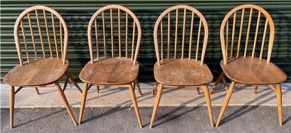 Ercol | Set of four Ercol light/natural finish Windsor hoop spindle ...