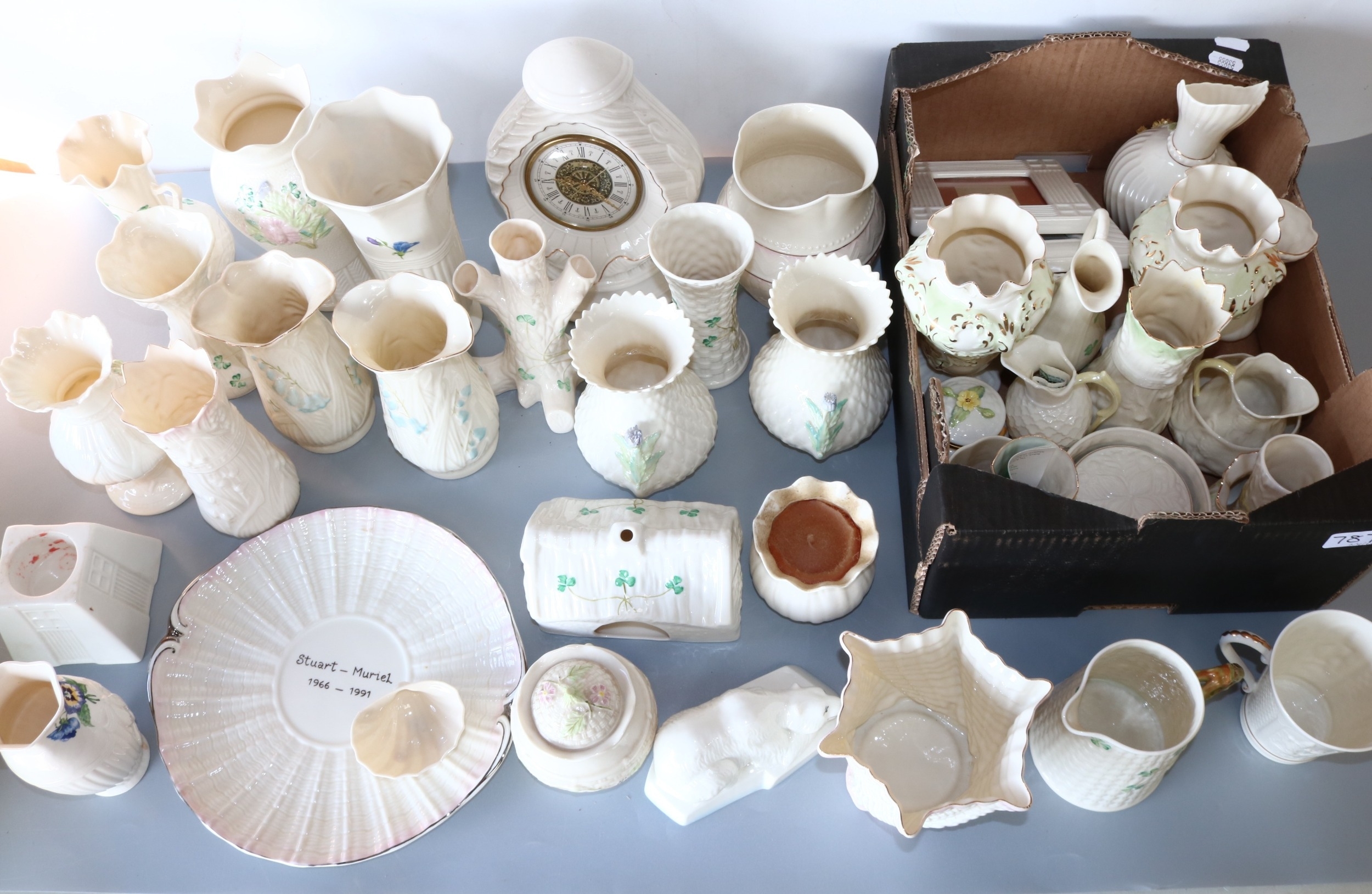 Belleek | Large collection of lateth century Belleek, predominantly ...
