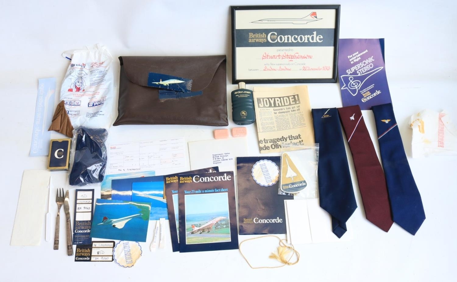 Concorde | Concorde passenger gift bag with various items including ...
