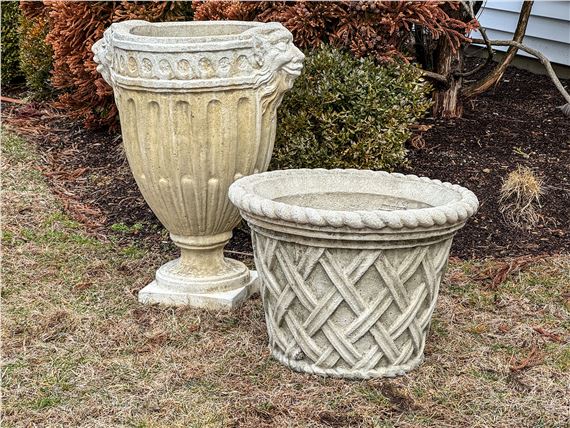 Planters | Two Cast Stone Garden Planters Including A Neoclassical ...