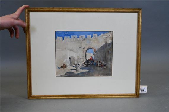 Hercules Brabazon Brabazon | Morocco city gate with figures | MutualArt