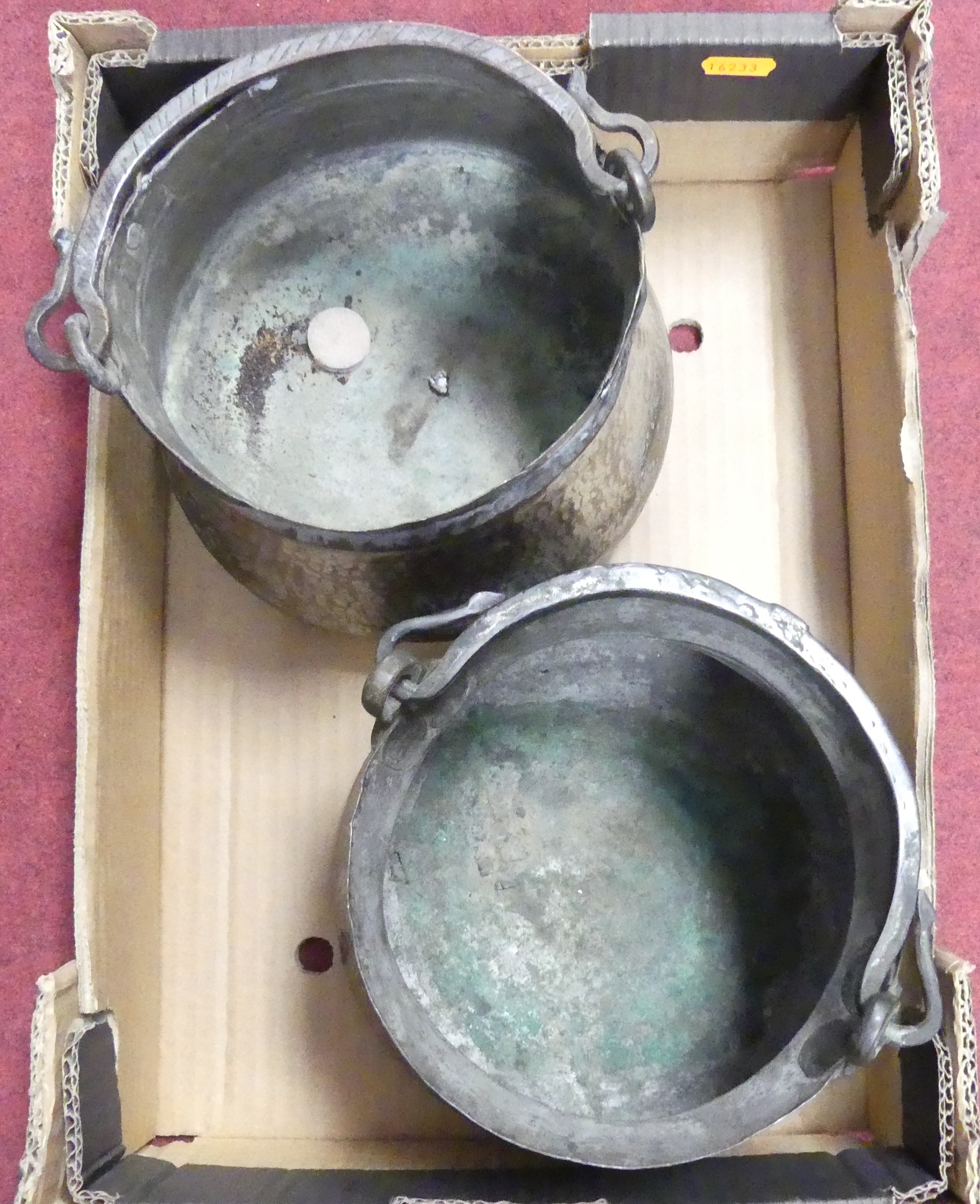 Similar | An Indian hammer beaten metal cauldron having an iron handle ...