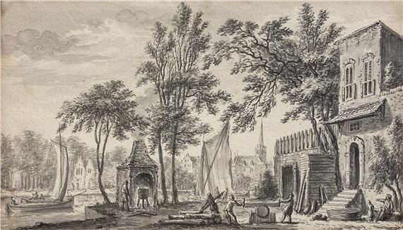 Abraham Rademaker | An 18th century Dutch Old Master pen, ink and wash ...