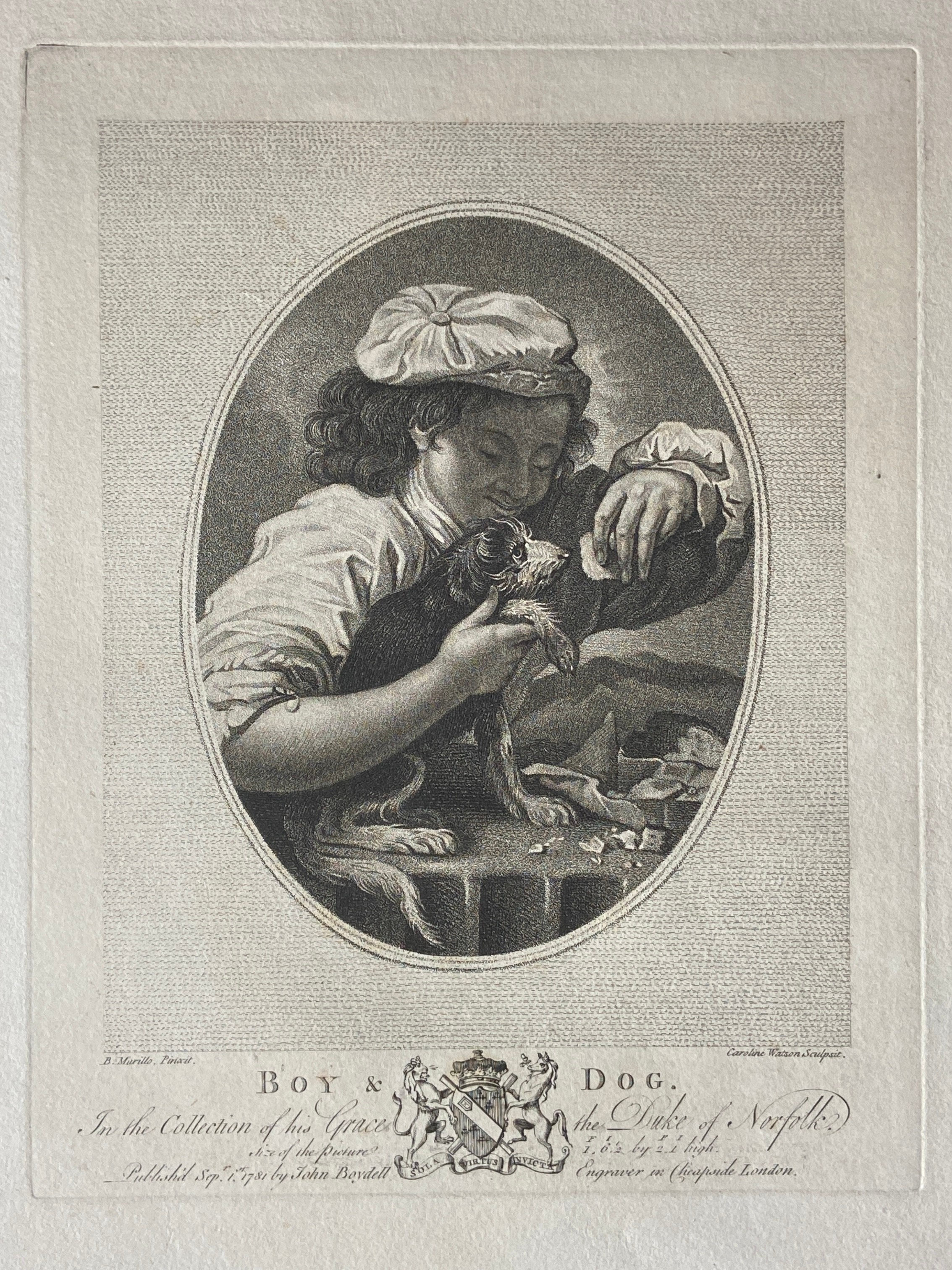 Bartolomé Estebán‏ Murillo | An 18th century stipple engraving titled ...