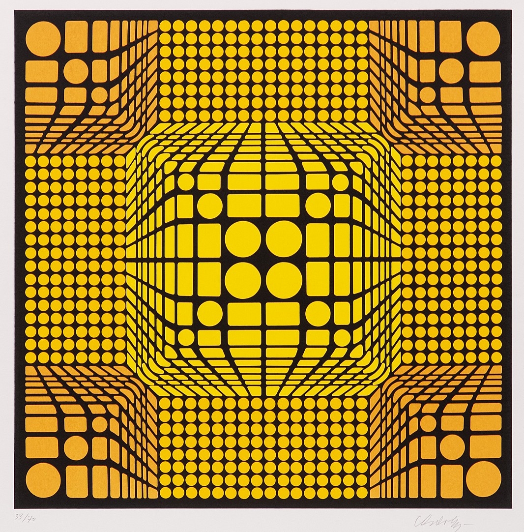 Victor Vasarely | Jeaune au noir (1989) | MutualArt