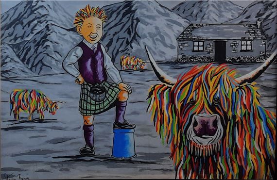 Steven Brown | HEAD OF A HIGHLAND COW | MutualArt