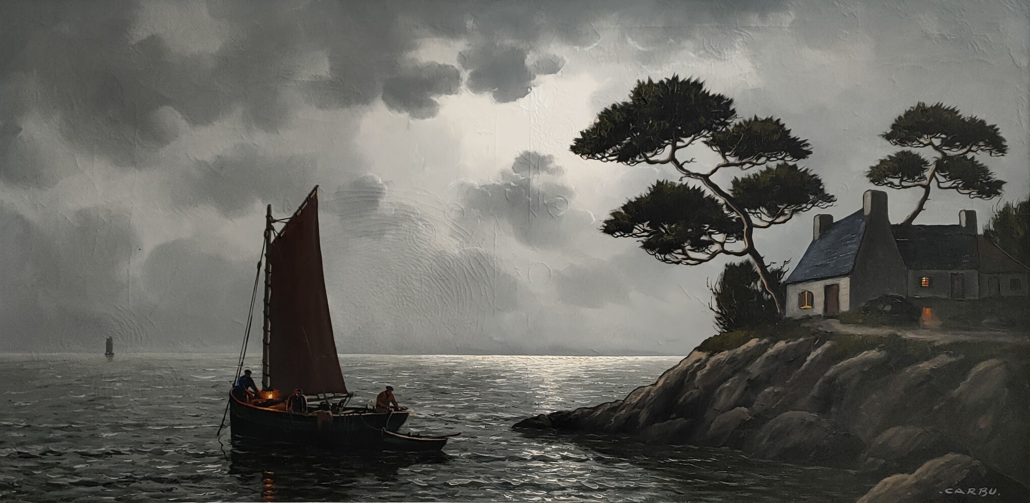 Francois Carbu | Clair de lune dans le Golfe du Morbihan | MutualArt