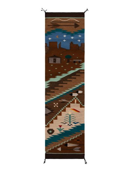 Sharon Bahe | Navajo Pictorial Weaving, Day and Night having a ...