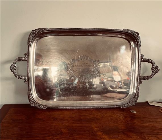 Walker & Hall | LARGE HEAVY SILVER PLATED TRAY BY WALKER & HALL, SILVER ...