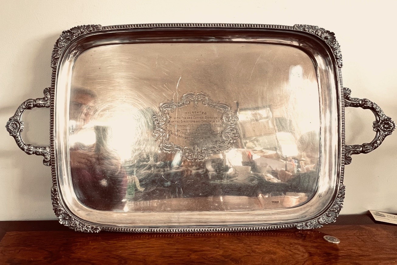 Walker & Hall | LARGE HEAVY SILVER PLATED TRAY BY WALKER & HALL, SILVER ...