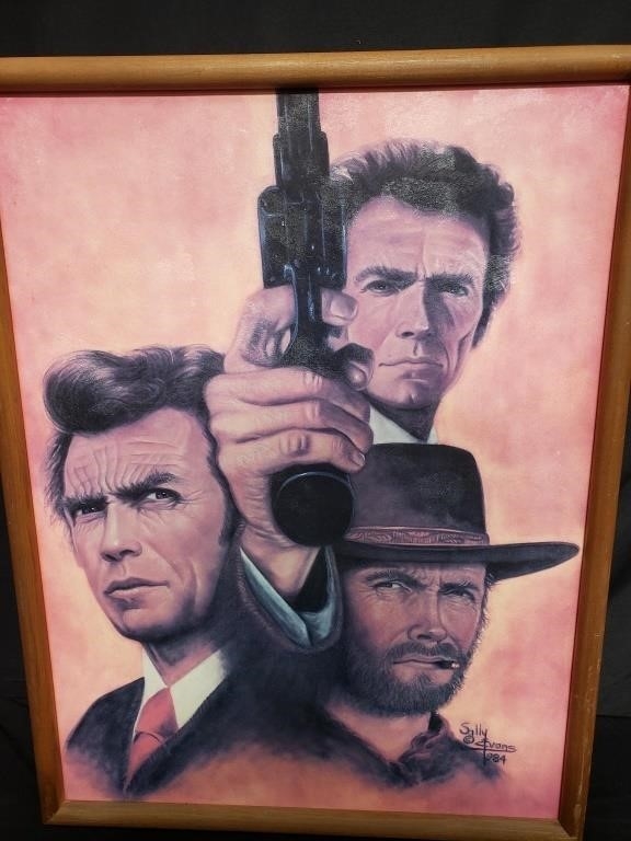 Sally Evans | Clint Eastwood print on canvas | MutualArt