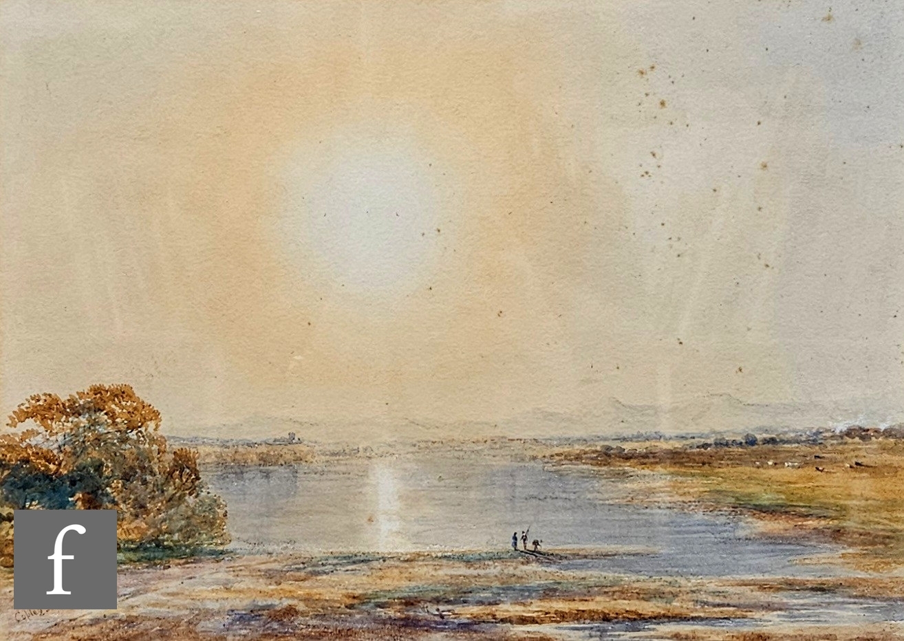 Anthony Vandyke Copley Fielding | Figures in a river landscape | MutualArt