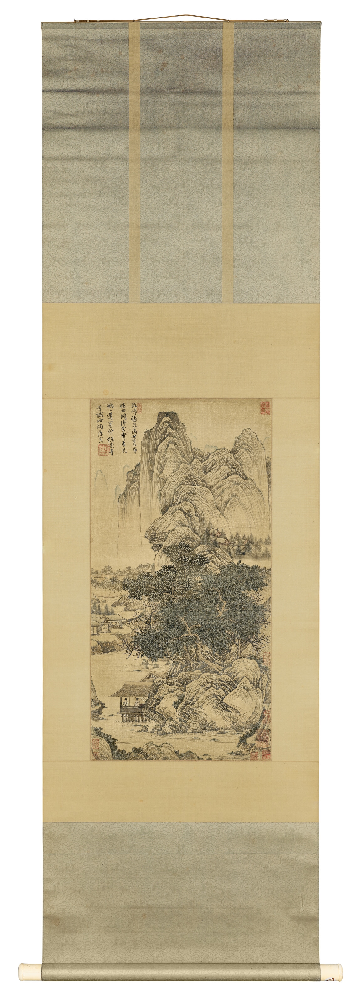 Tang Yin | Meandering Pavilions and Towering Cliffs | MutualArt