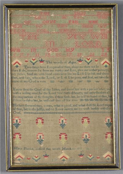 Mary Patrick | An 18th Century sampler with alphabets | MutualArt
