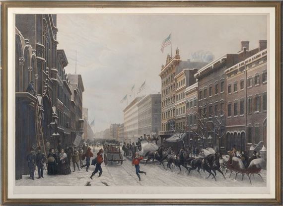 Hippolyte Victor Valentin Sébron | NEW-YORK WINTER SCENE IN BROADWAY ...